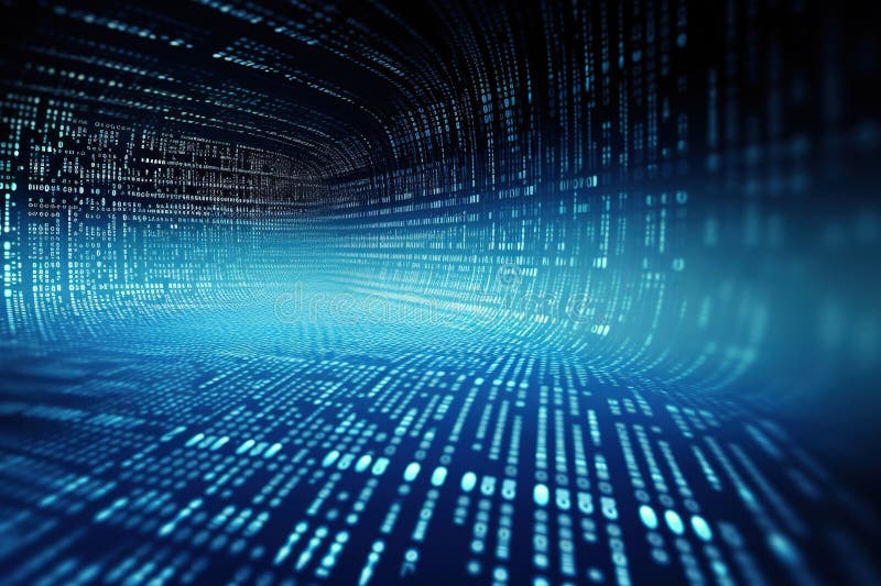 Blue Matrix Digital Abstract Background. Generative AI Stock Image ...