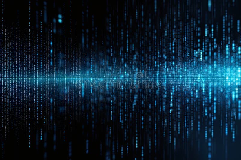 Blue Matrix Digital Background. Abstract Cyberspace Concept Stock ...