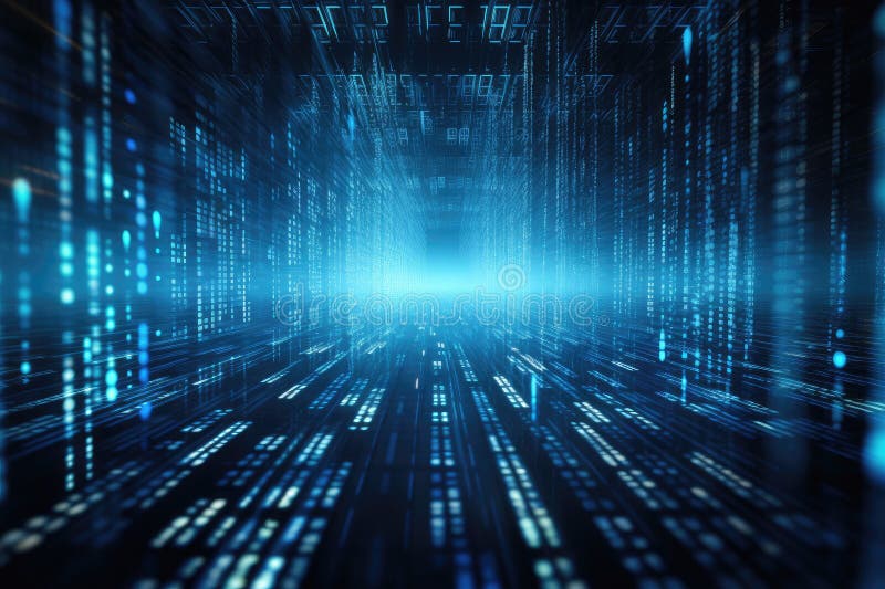 3d Rendering Server Room with Neon Lights. 3d Illustration Stock Illustration - Illustration of ...