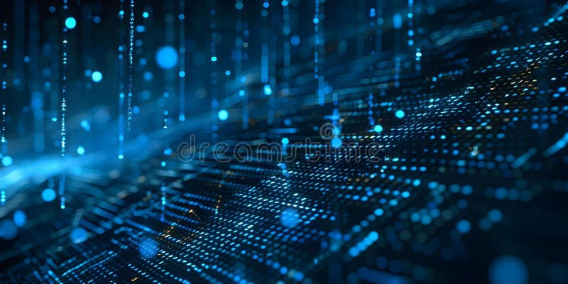 Blue Matrix: a Tech-Themed Background with Digital Elements. Concept ...