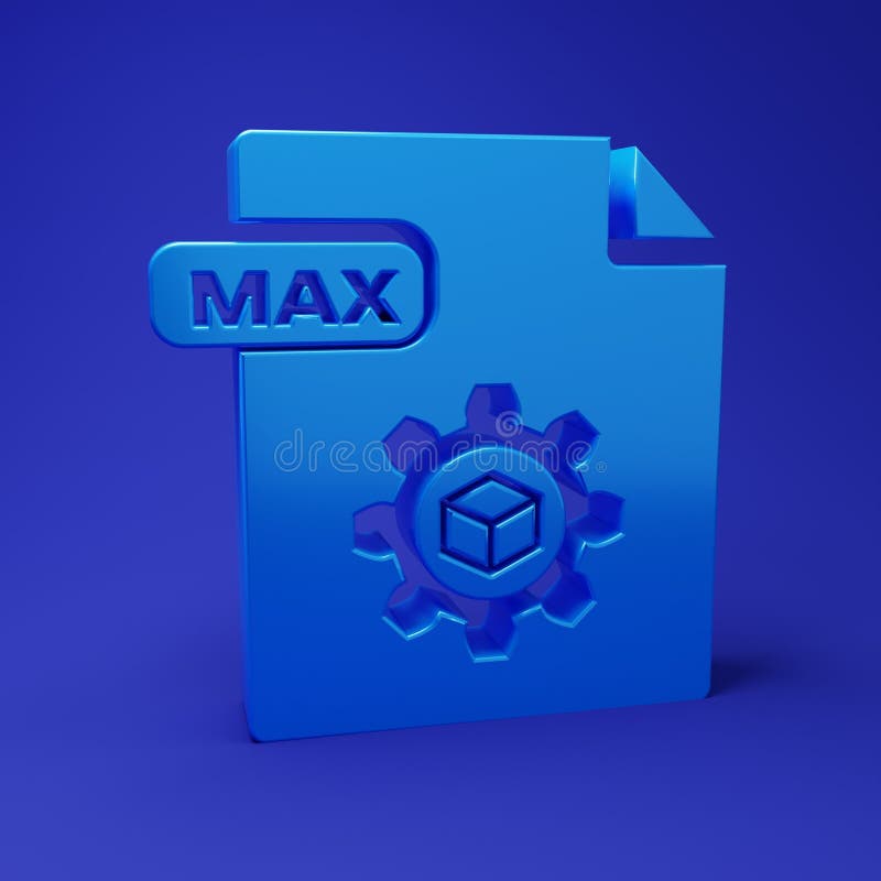 Blue MAX File Document. Download Max Button Icon Isolated on Blue ...