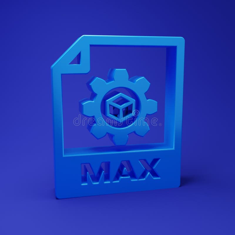 Blue MAX File Document. Download Max Button Icon Isolated on Blue ...