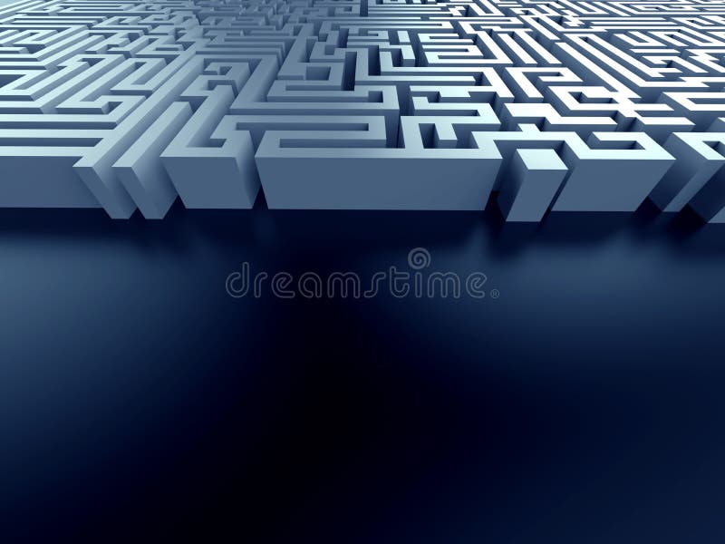 Blue Maze ,complex Problem Solving Concept Stock Illustration ...
