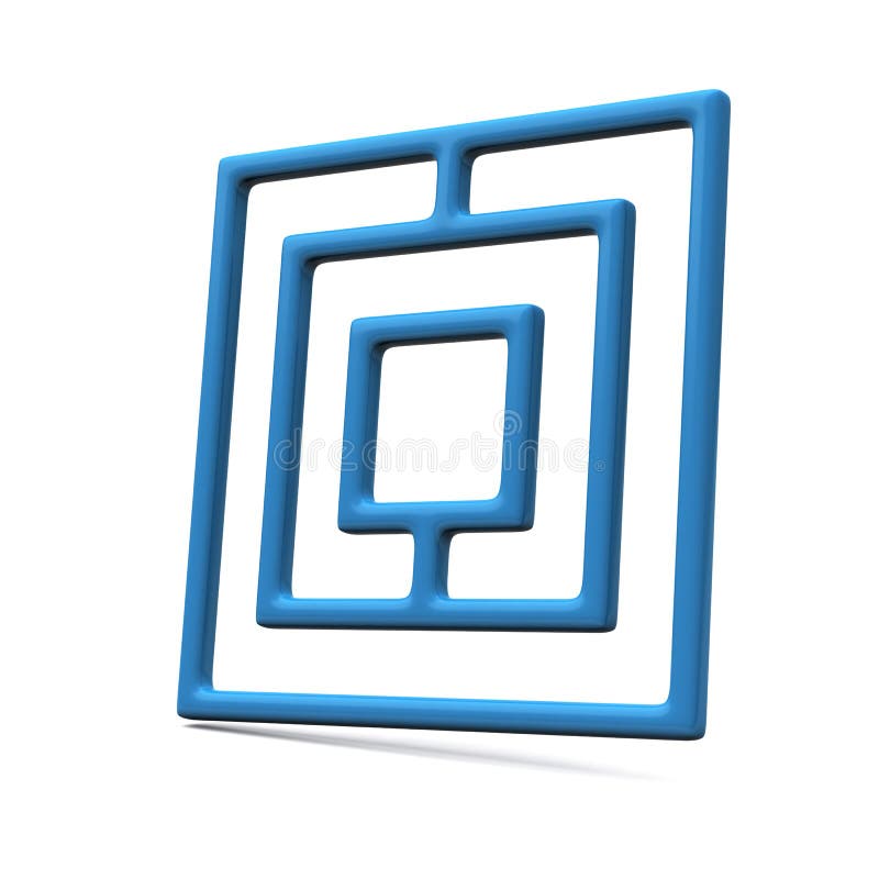 Blue maze icon 3d stock illustration. Illustration of element - 31417325