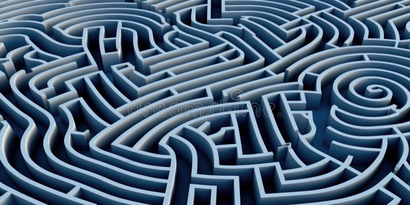 A Blue Maze with Many Different Shapes, AI Stock Photo - Image of maze ...
