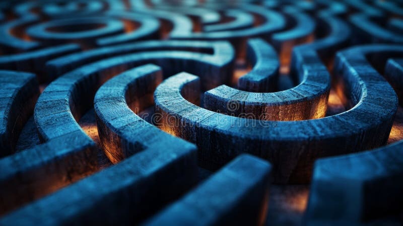 Blue Maze stock illustration. Illustration of stone - 335800325
