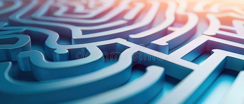 Blue Maze Structure with Soft Lighting. Generative Ai Stock ...