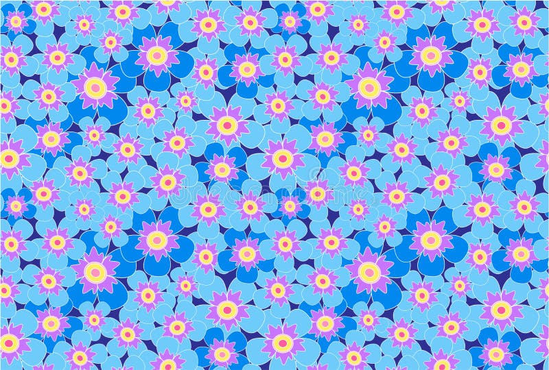 Blue Meadow Flowers Seamless Vector Pattern Illustration Stock Vector ...