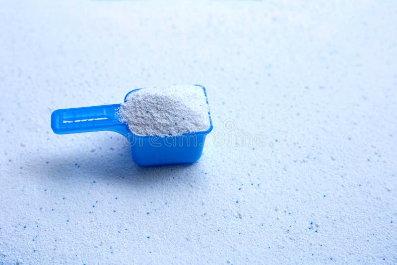Blue Measuring Scoop with Laundry Powder Stock Image - Image of care ...