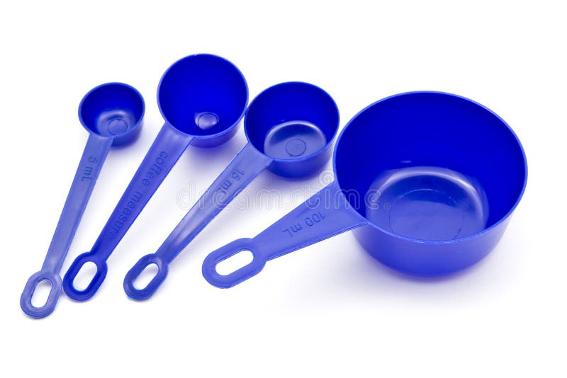 Blue measuring spoons stock image. Image of instrument - 21397597