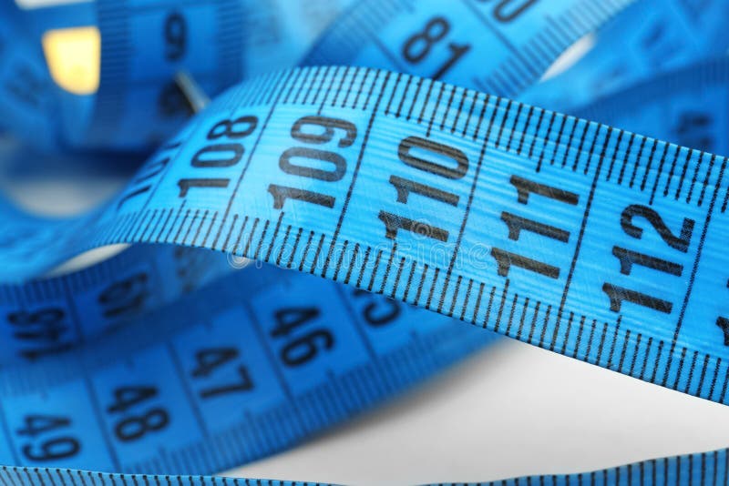 Blue Measuring Tape, Closeup Stock Photo - Image of colorful, measuring ...