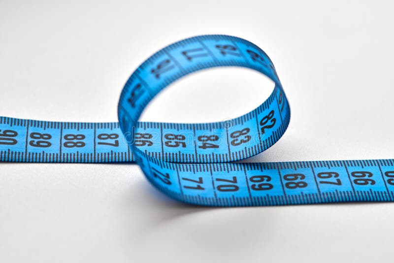 Blue Measuring Tape Isolated on White Background Stock Photo - Image of ...