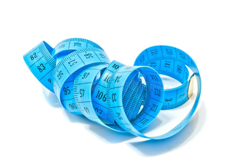 Blue Measuring Tape on White Stock Image - Image of cloth, instrument ...