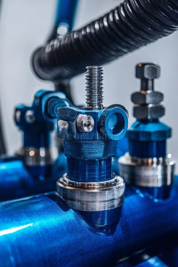Blue Mechanical Fitting stock photo. Image of mechanical - 378734864