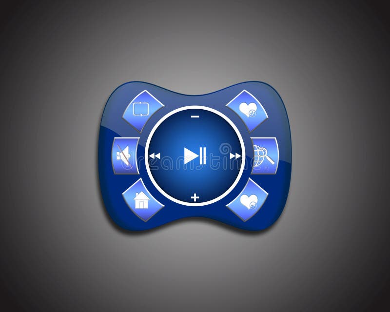 Blue Volume Knob with Bright Illumination. Stock Illustration ...