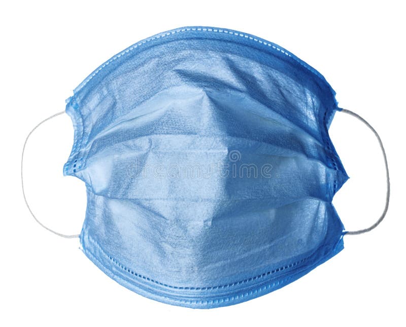 Blue Medical Face Masks Isolated on White Stock Image - Image of virus ...