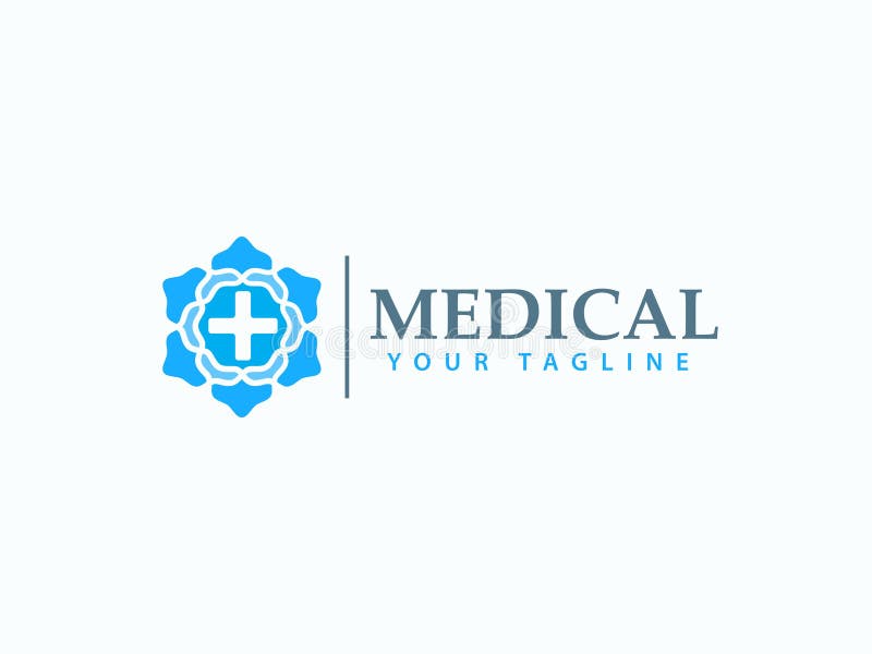 Blue Medical Logo Template Vector Stock Vector - Illustration of ...