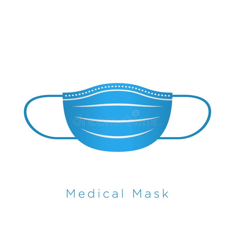 Blue Medical Mask Design Vector Stock Vector - Illustration of 2019ncov ...