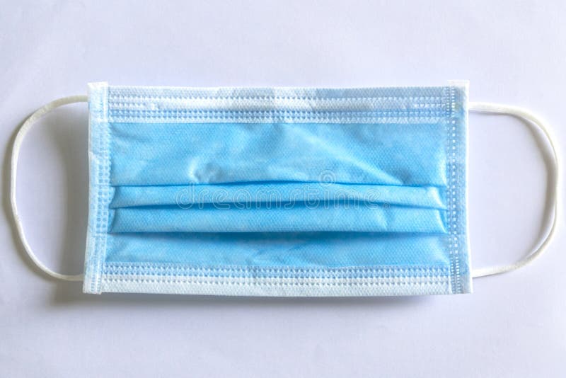 Blue Medical Surgical Disposable Mask Isolated Stock Photo - Image of ...
