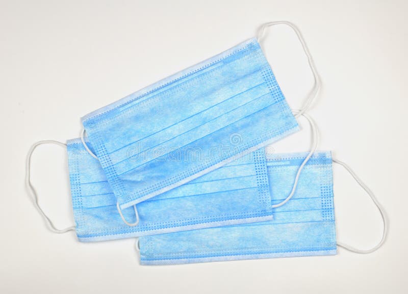 Blue medical masks stock image. Image of cough, health - 176130741