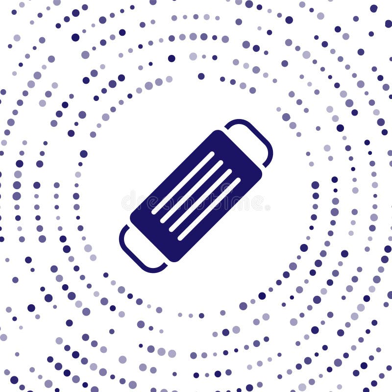 Blue Medical Protective Mask Icon Isolated on White Background ...