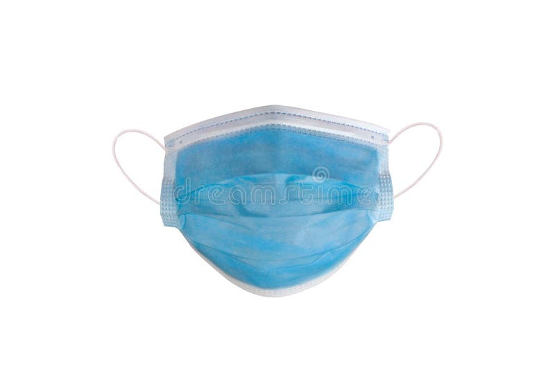 Blue Medical Protective Masks, from Different Angles Isolated on White ...
