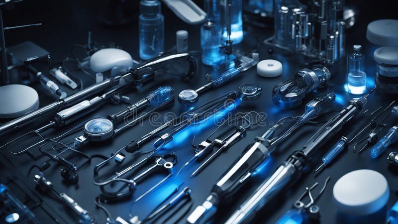 A Blue Medical Science Futuristic Technology Abstract Background ...