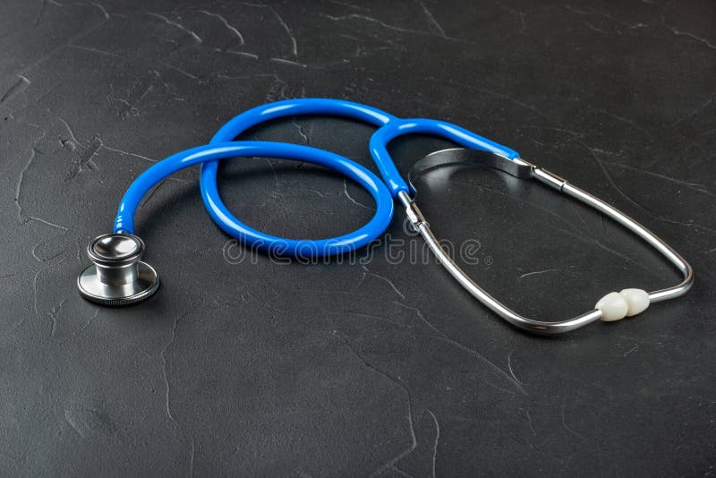 Blue medical stethoscope stock image. Image of cardiac - 139759605