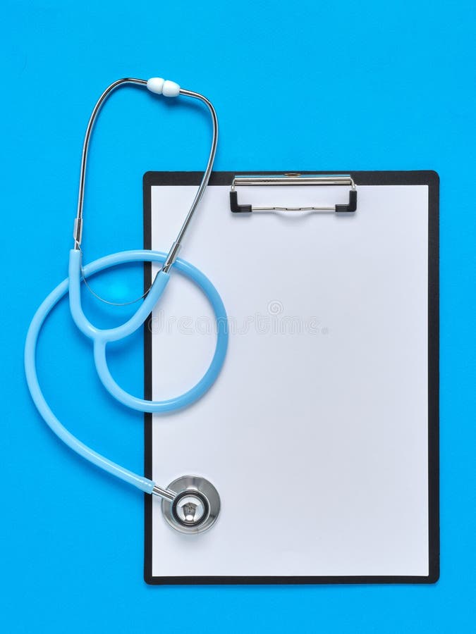 Blue Medical Stethoscope and Note Display Stock Image - Image of nurse ...