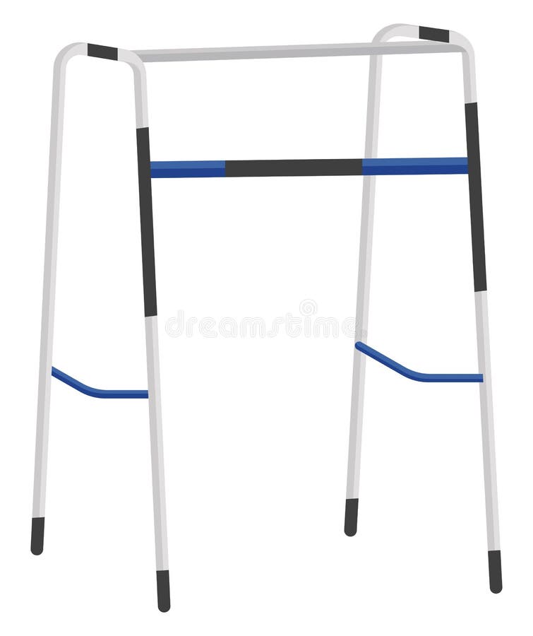 Blue medical walker, icon stock vector. Illustration of medicine ...