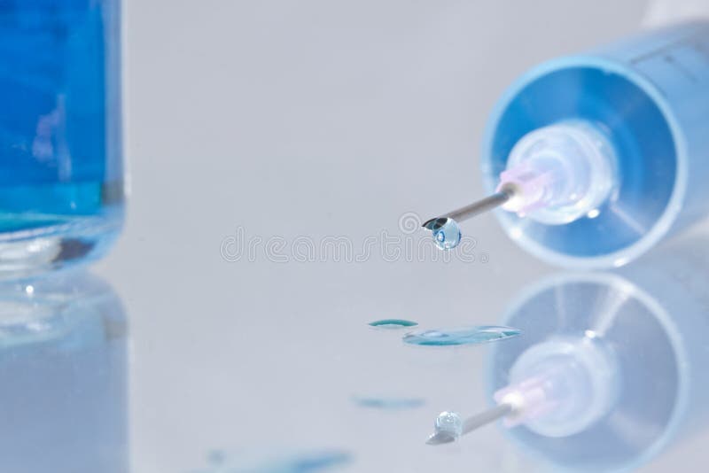 Blue Medication Ready for Use Stock Photo - Image of closeup, care ...