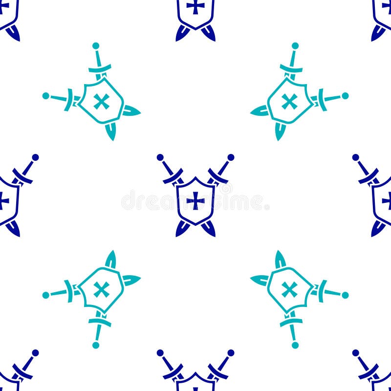Crossed Swords Shield Blue Stock Illustrations – 151 Crossed Swords ...