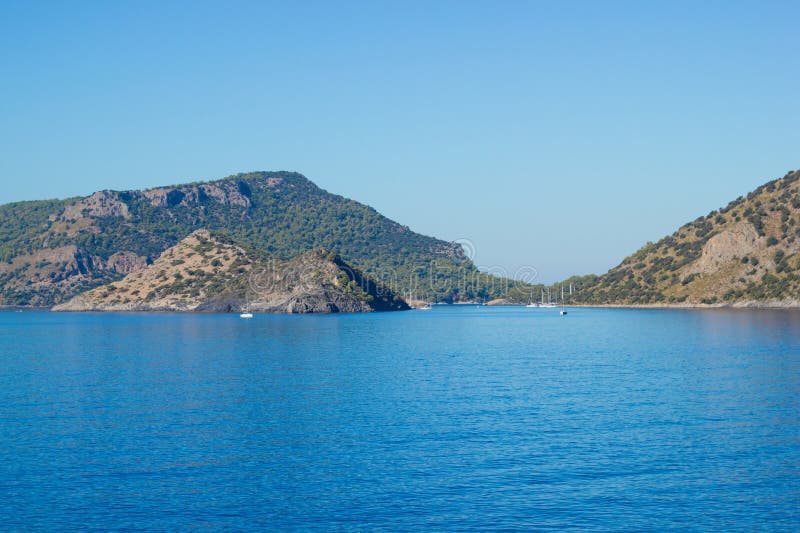 Blue Mediterranean sea stock photo. Image of bright, water - 39280786