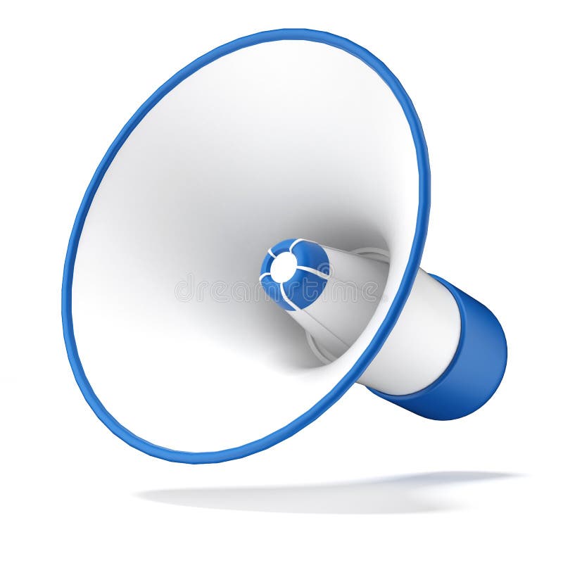 Blue megaphone icon stock illustration. Illustration of loud - 27436833