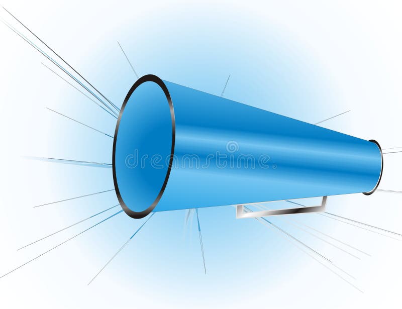 Blue megaphone stock vector. Illustration of announce - 4561656