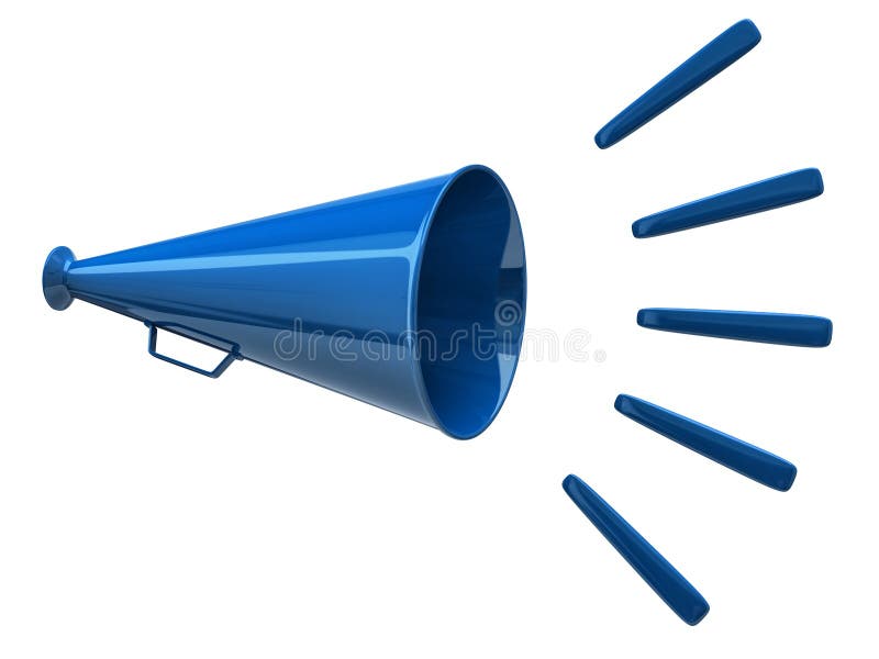 Blue Megaphone Icon Isolated on Blue Background. Speaker Sign ...