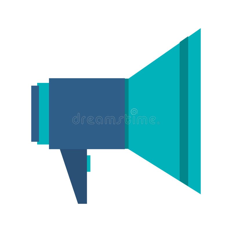 Blue megaphone icon stock illustration. Illustration of design - 73983286