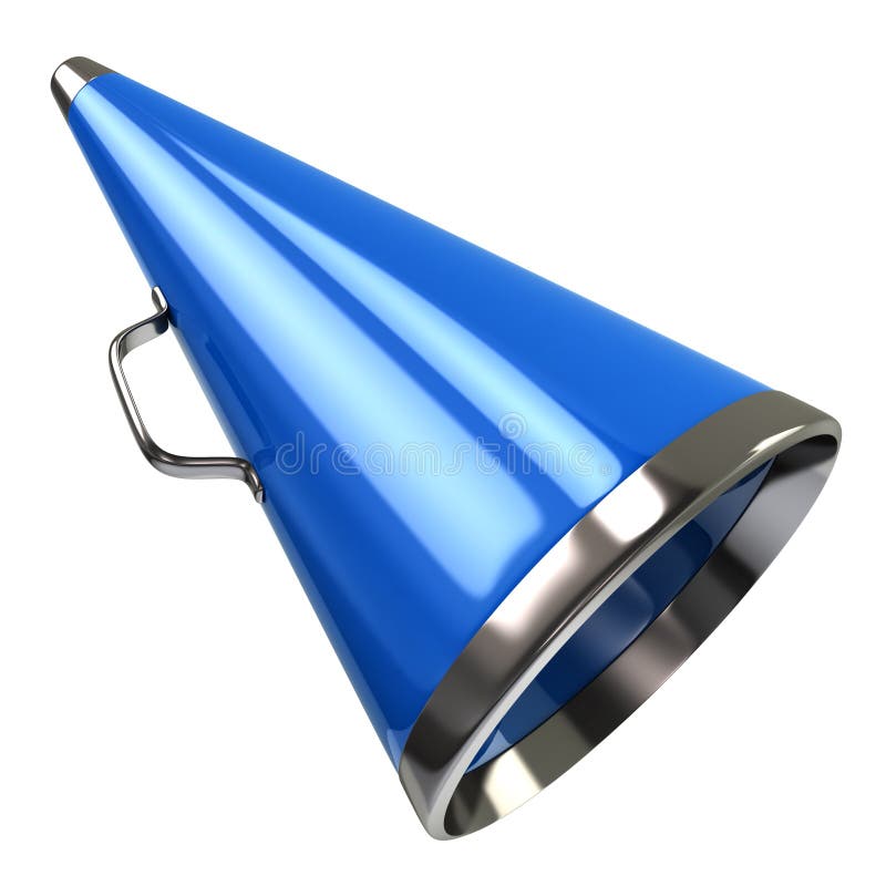 Blue megaphone stock illustration. Illustration of information - 39336567