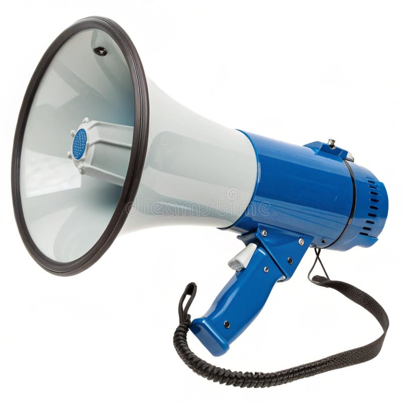 Blue Megaphone Isolated on Transparent Background Stock Illustration ...