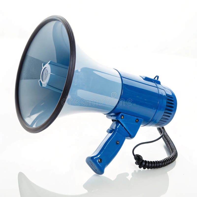 A Blue Megaphone Isolated on Transparent Background Stock Illustration ...