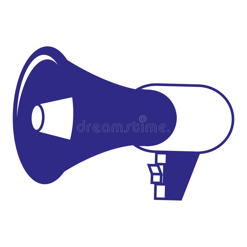 Blue Megaphone Sound Device Stock Vector - Illustration of sound ...