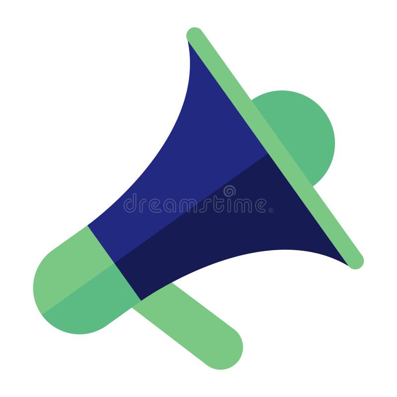 Blue Megaphone Sound Device Stock Vector - Illustration of media ...