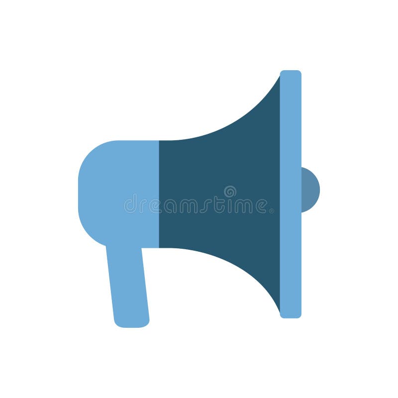 Blue Megaphone Speaker Marketing Element Stock Vector - Illustration of ...