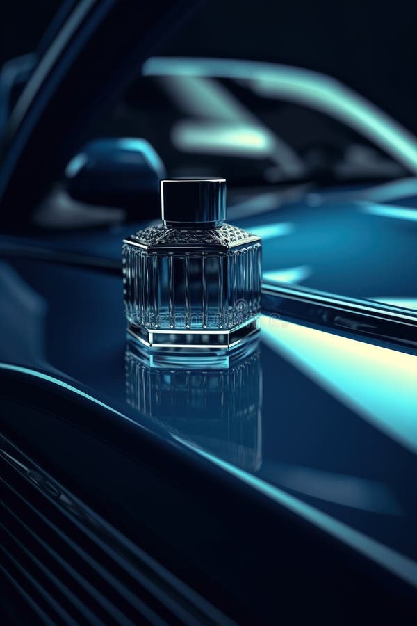 A Blue Men S Cologne Inside a High-end Car. Generative AI Stock Image ...