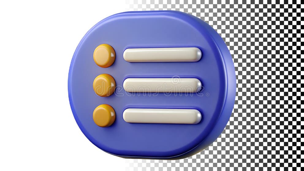 Blue Menu List Icon with Bullet Points, Options Navigation Interface ...