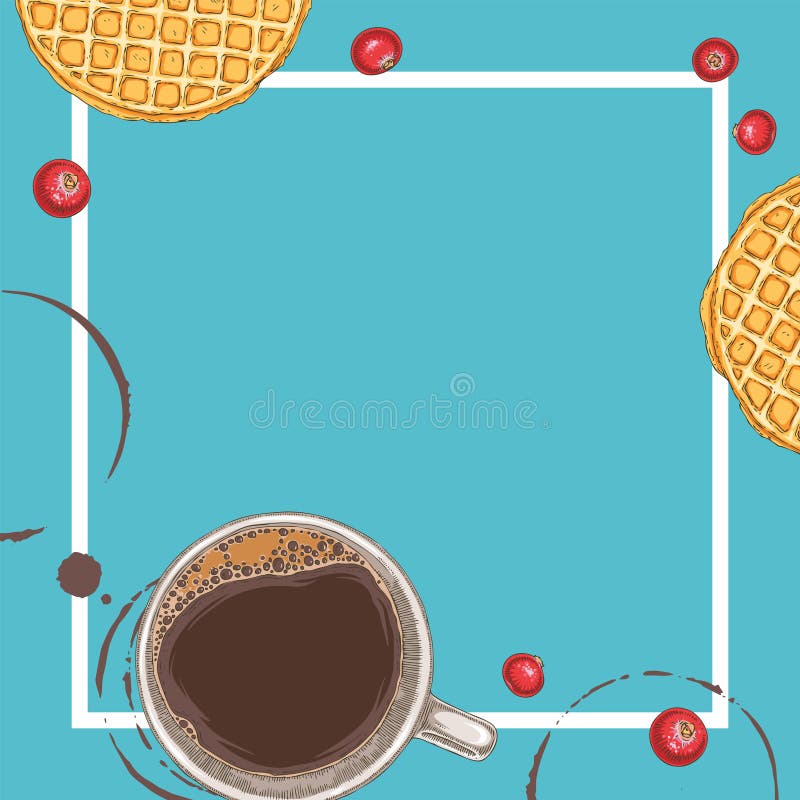 Blue Menu Template for Cafe Stock Vector - Illustration of cafeteria ...