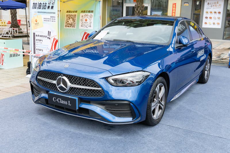A Blue Mercedes-Benz C-Class L Car Editorial Stock Image - Image of ...