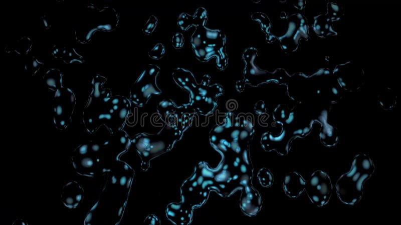 Blue Mercury Liquid Particles in Black Space Effect Stock Footage ...