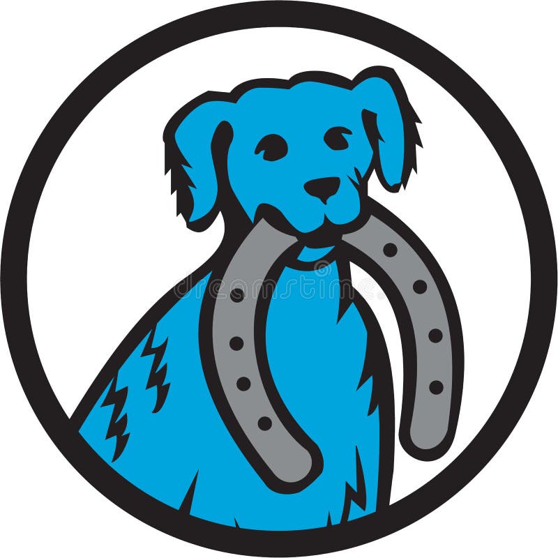 Blue Dog Biting Valentine Love in His Mouth, Doodle Icon Image Kawaii ...