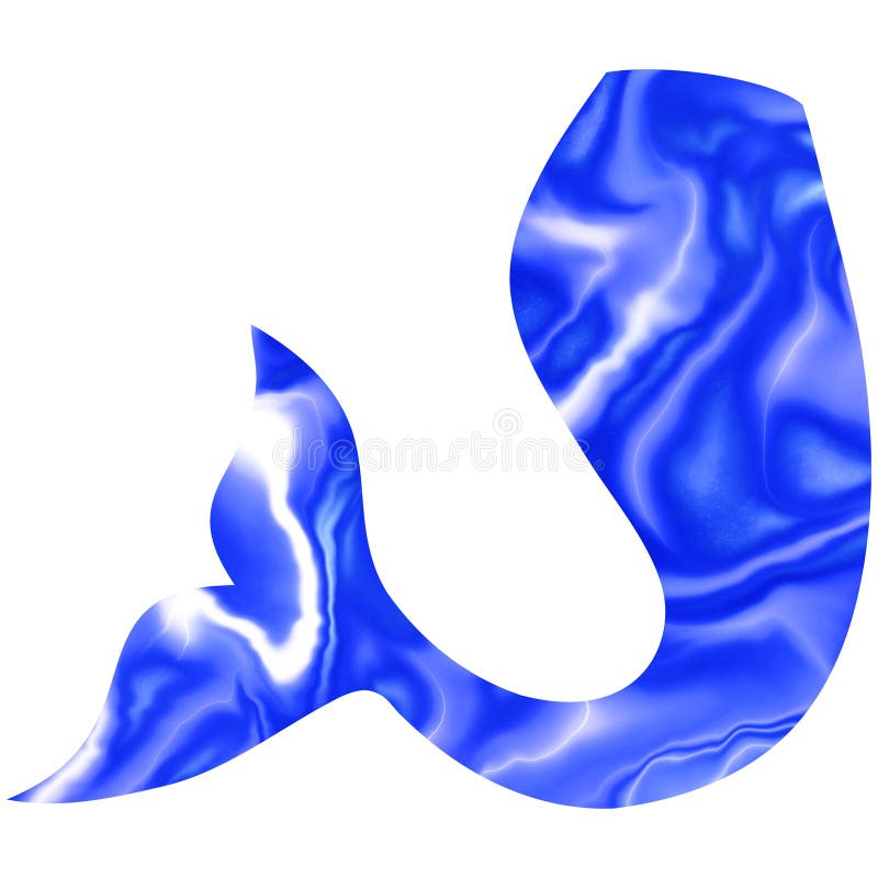 Blue Mermaid Tail Hand-drawn Illustration. Stock Illustration ...